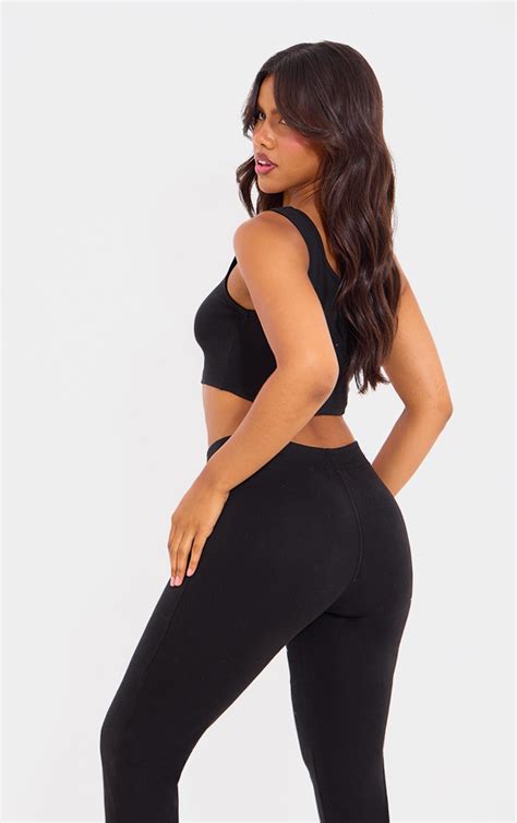 Black Scooped Neck Crop Top Co Ords Prettylittlething
