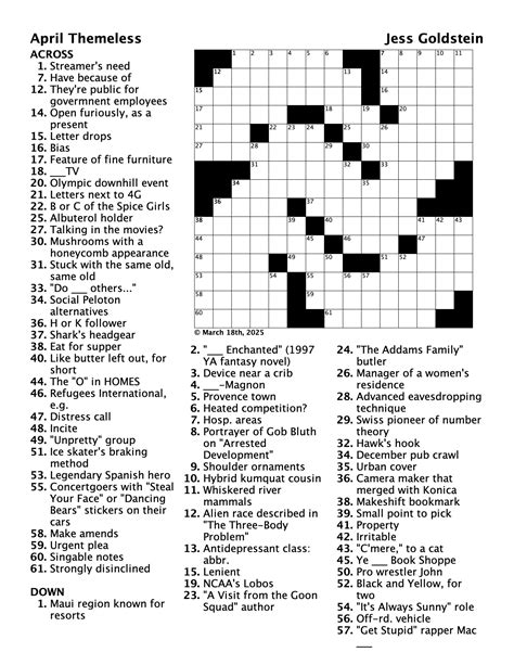 Richmond Review Crossword Puzzle April 2025 Richmond Review Sunset