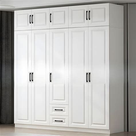 Solid Wood Dustproof Near Ground Armoires And Wardrobes White With