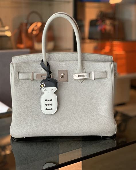Rare And Beautiful Fjord Leather Gris Perle Model Hermes Birkin 30