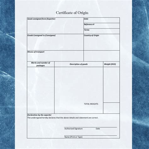 Certificado De Origen Plantillaformato De Certificado