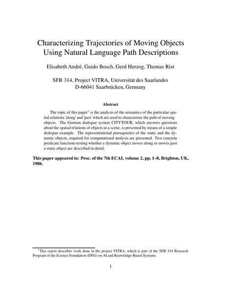 Pdf Characterizing Trajectories Of Moving Objects Using Natural