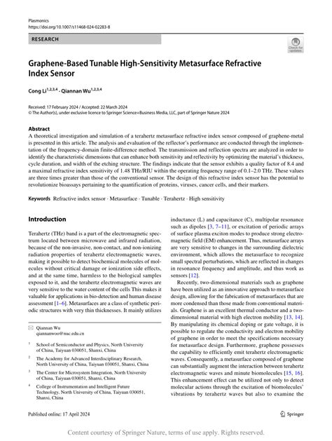 Graphene Based Tunable High Sensitivity Metasurface Refractive Index Sensor