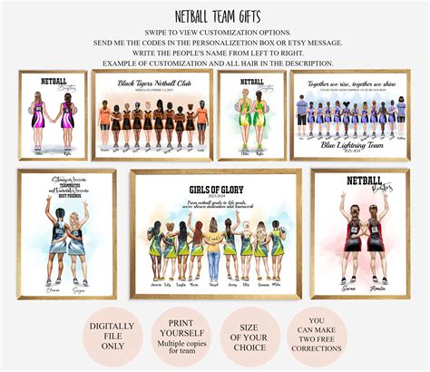 Personalized Netball Team Print Celebrate Teamwork And Sportsmanship Etsy
