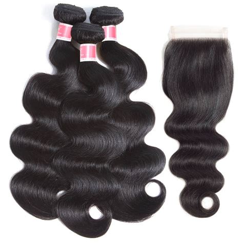 34 Bundles With Closure 100 Human Hair Bundles And Closure Deals