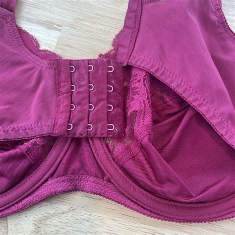 Vintage Vanity Fair Lace Plum Bra 36dd Underwire Adj Gem