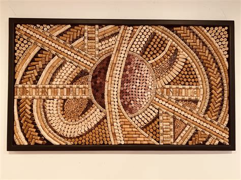 Recycled Wine Cork Mosaic Abstract Wall Art 3D Wall Decor Lobby Art