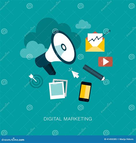 Modern Vector Digital Marketing Concept Illustration Stock Vector