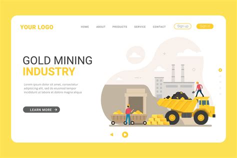 Gold Mining Industrial Landing Page Template 26169756 Vector Art At