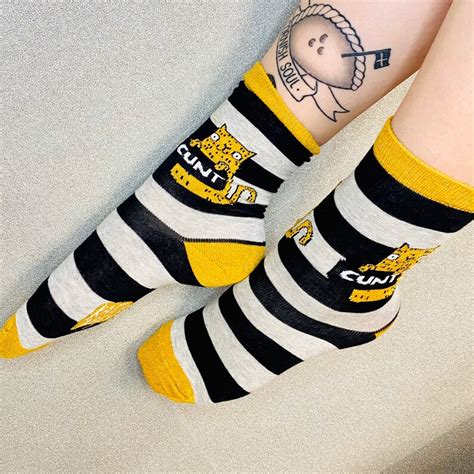 Cunt Sparkly Sweary Socks Sweary Cat Socks Katie Abey Etsy