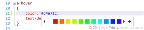 New Color Picker In Visual Studio Developer Preview For Css Daily Net Tips