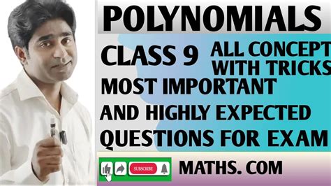 Polynomials Class 9 With Tricks Most Important Questions For Exam