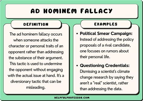 Ad Hominem Fallacy Examples