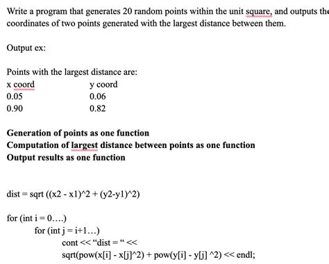 Solved Write A Program That Generates 20 Random Points Chegg