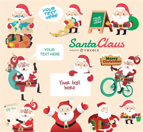 Santa Claus Character Set Vector Download