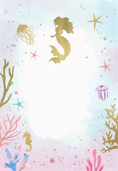 Under The Sea Birthday Invitation Template Free Greetings Island