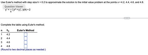 use euler s method with step size h 0 2 ﻿to