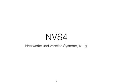 Netzwerke Und Verteilte Systeme 4 Jg Duke