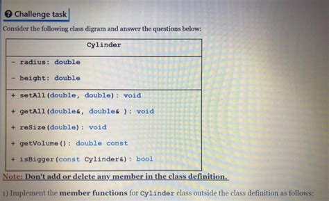 solved challenge task consider the following class digram