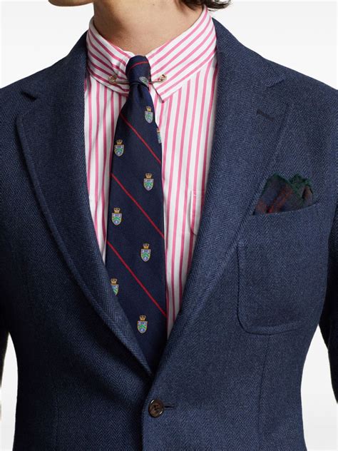 Polo Ralph Lauren Blazer Con Botones Y Motivo De Espiga Azul FARFETCH MX