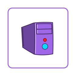 System Unit Of A Computer Icon Flat Style Vector Image