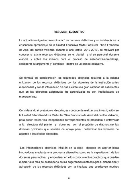 Como Se Hace Un Resumen Ejecutivo De Una Investigacion