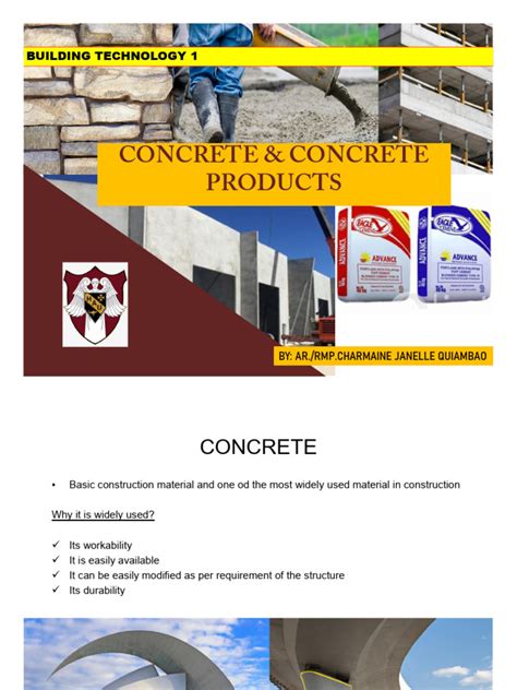 Bildtech1 Lecture 1 Concrete And Concrete Products Pdf