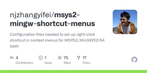 GitHub Njzhangyifei Msys Mingw Shortcut Menus Configuration Files Needed To Set Up Right