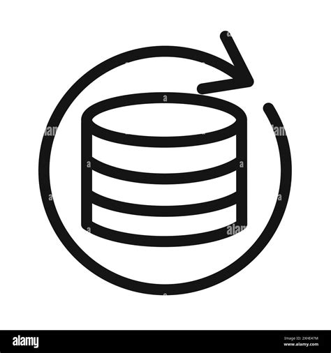 Data Recovery Icon Vector Symbol Or Sign Set Collection In Black And White Outline Stock Vector