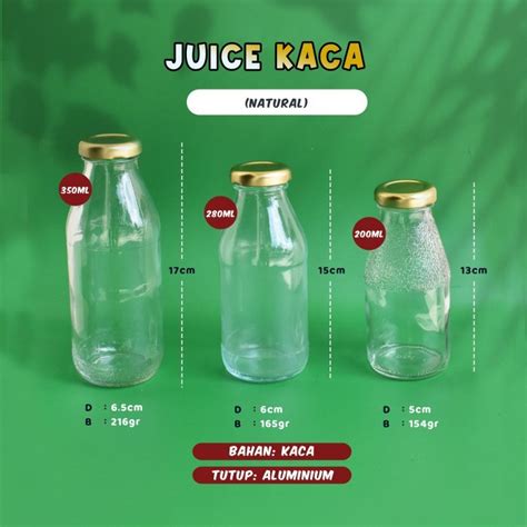 Jual Botol Jus Kaca Botol Jus Bulat Kaca Ukuran 200ml 280ml