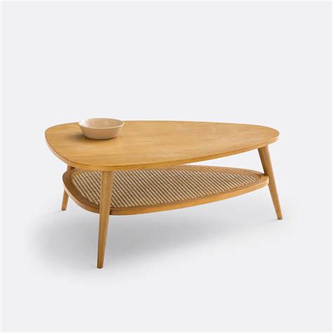 Table Basse Vintage Chêne Plaqué Cannage Quilda Chêne Taille