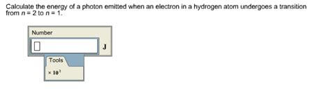 Solved Calculate The Energy Of A Photon Emitted When An