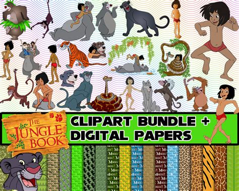 Mowgli Png Clipart Bundle Jungle Adventure Digital Collection Artvax
