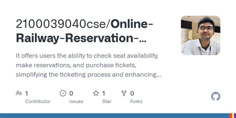 Github 2100039040cseonline Railway Reservation Systemusingdjango It Offers Users The