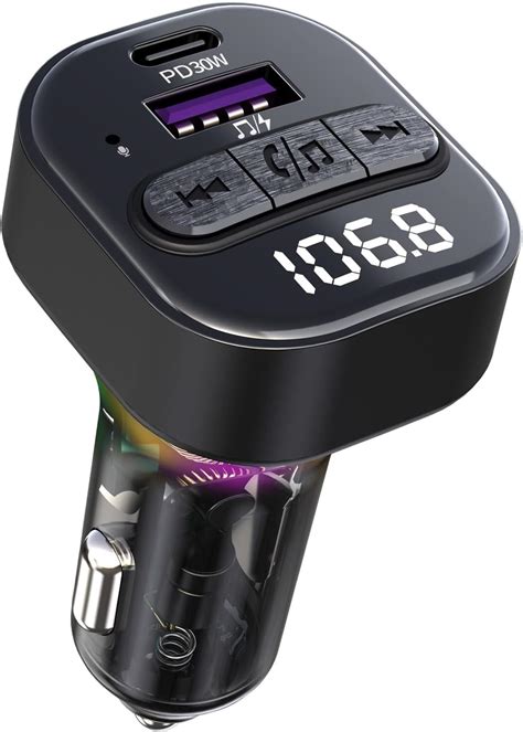 Bluetooth 5 3 Fm Transmitter For Car Bluetooth Car Adapter With Type C Pd 30w Car