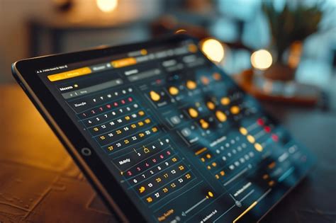 Digital Calendar Interface On A Tablet Screen With Premium Ai
