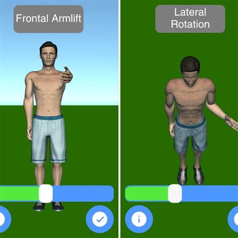 Mobility Assessment Feature Of The Shoulderapp The Four Different Axes