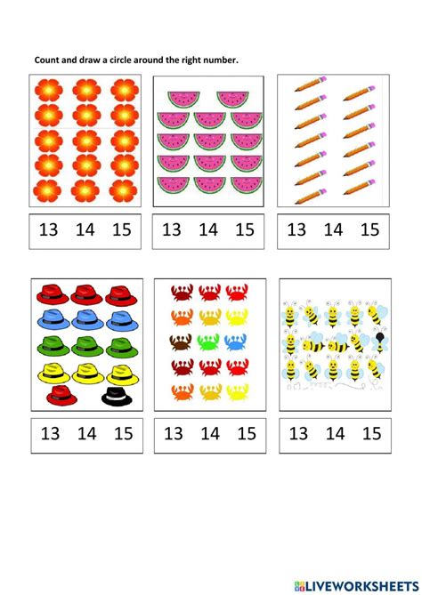 Counting Online Worksheet For Kg2 You Can Do The Exercises Online Or