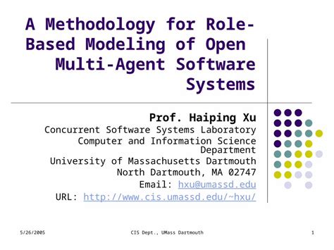 ppt a methodology for role based modeling of open multi agent