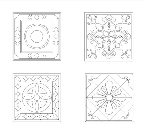 Faux Antique Tiles Dwg Cad Block Free Download