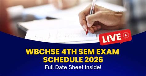 Wbchse 4th Semester Routine 2026 Out Now Download Pdf