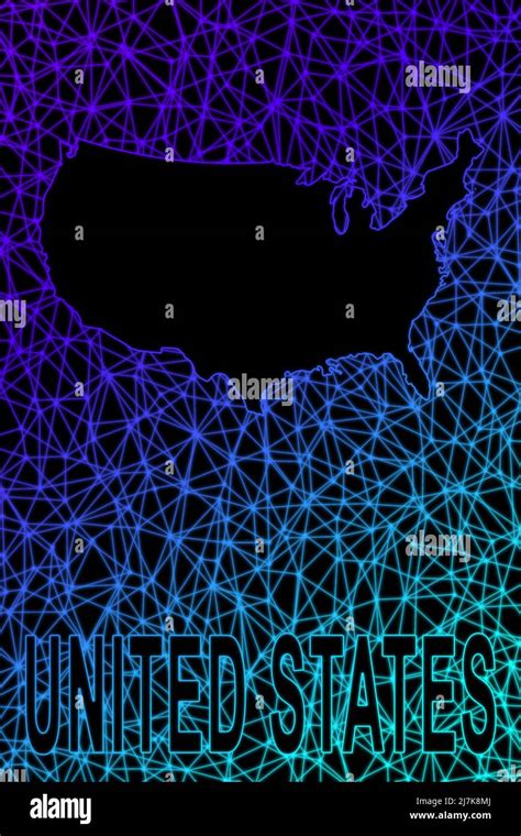 Mappa Degli Stati Uniti Mappa Poligonale Della Linea Di Mesh Mappa