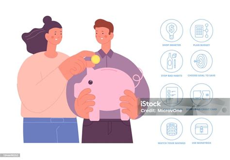 돈을 저축하는 방법 비용 절감 인포그래픽 저축 금융 예산 계획 돼지는 현금을 절약 급여 계획 및 돈 관리 완전한 벡터 개념