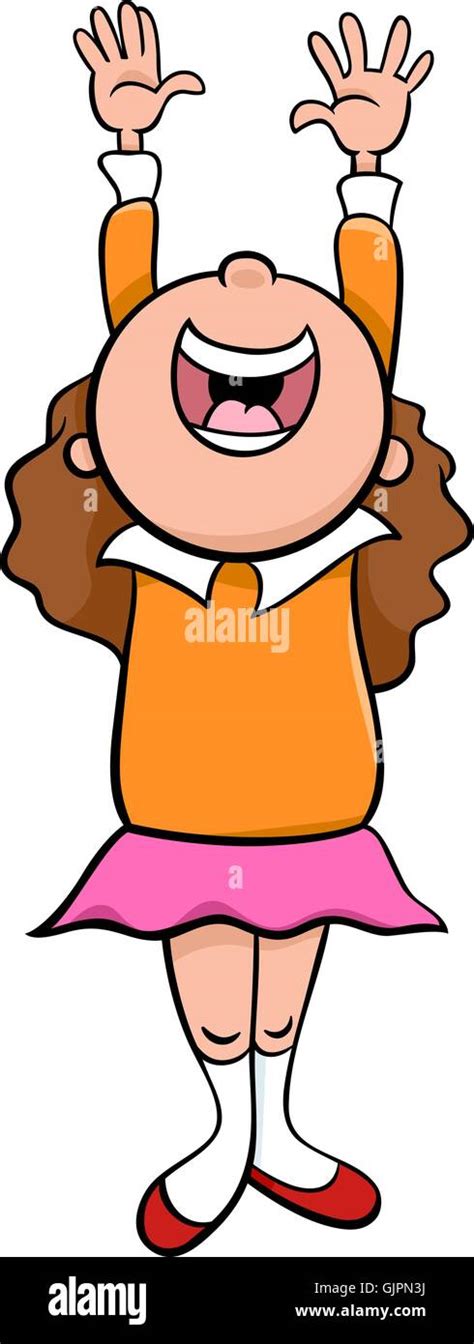 Happy Girl Cartoon Illustration Stock Vector Image And Art Alamy
