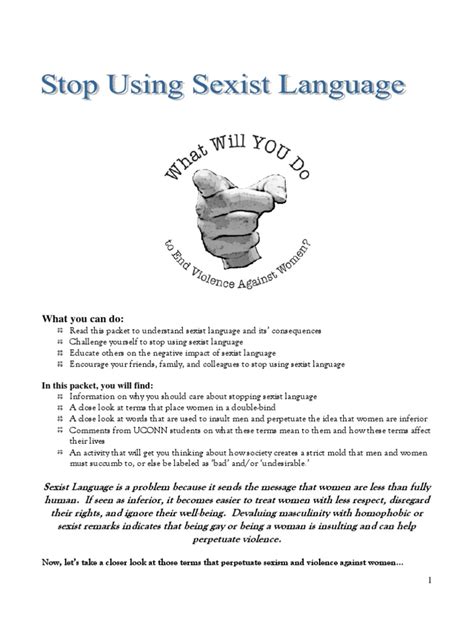 Understanding Sexist Language Impact Pdf Sexism Sexual Assault