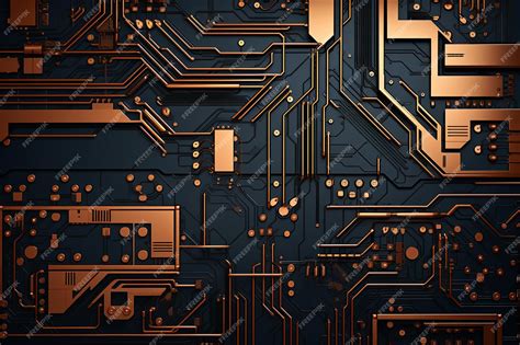Premium Photo Circuitry Texture Background With Metallic Hues