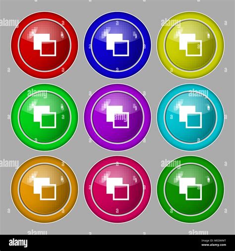 Active Color Toolbar Icon Sign Symbol On Nine Round Colourful Buttons