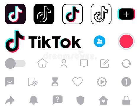 Tiktok Set Of Mobile App Interface Icons And Logos Social Media Interface Templates Collection
