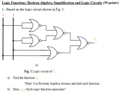Solved Logic Functions Boolean Algebra Simplification And Chegg
