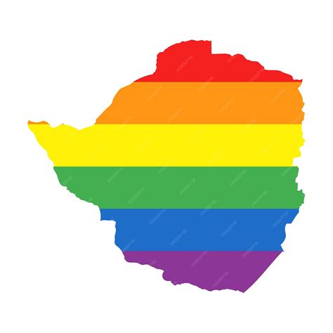 Lgbtq 게이 프라이드 무지개 깃발 지도 프리미엄 벡터